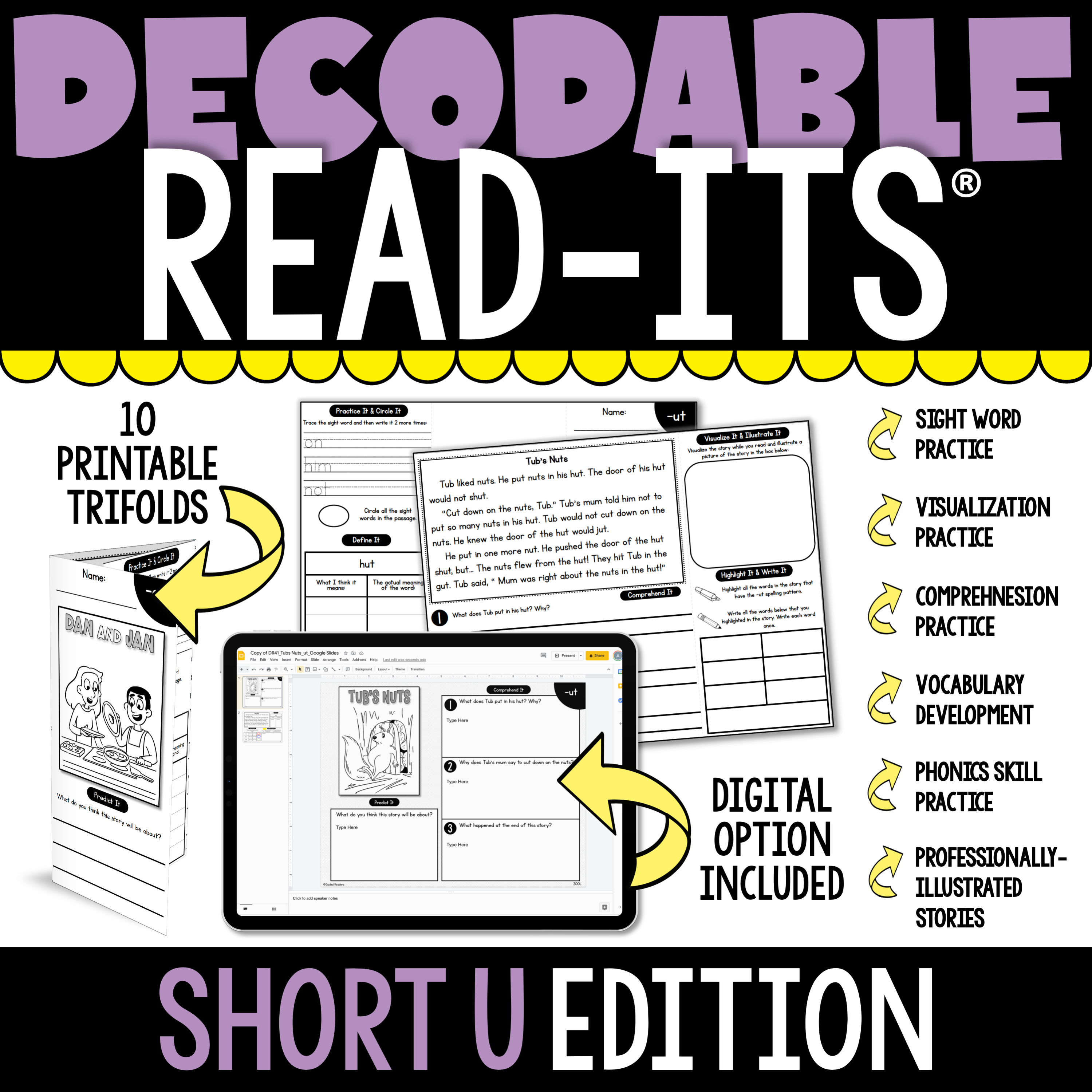 Decodable Read-Its® | Short U Edition | Distance Learning - Simply ...